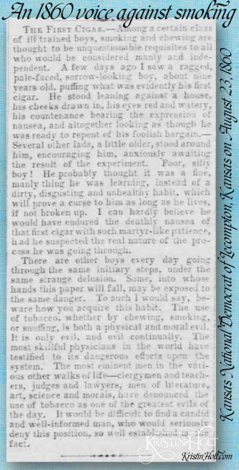 Victorian Tobacco: Cures or Kills? - Kristin Holt